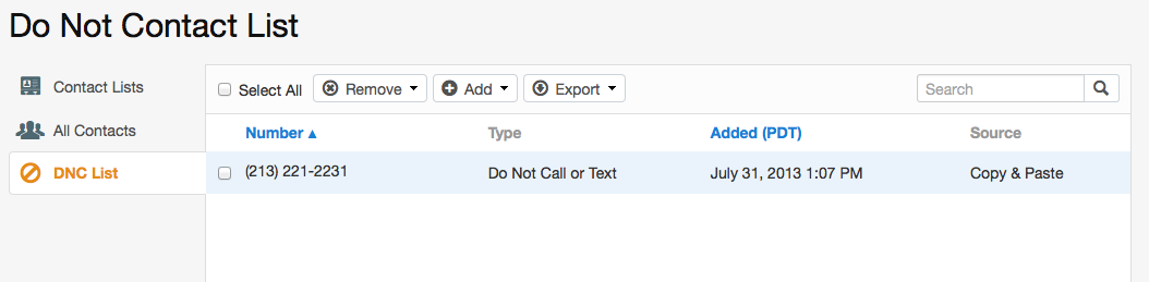 Do-Not-Contact List | CallFire